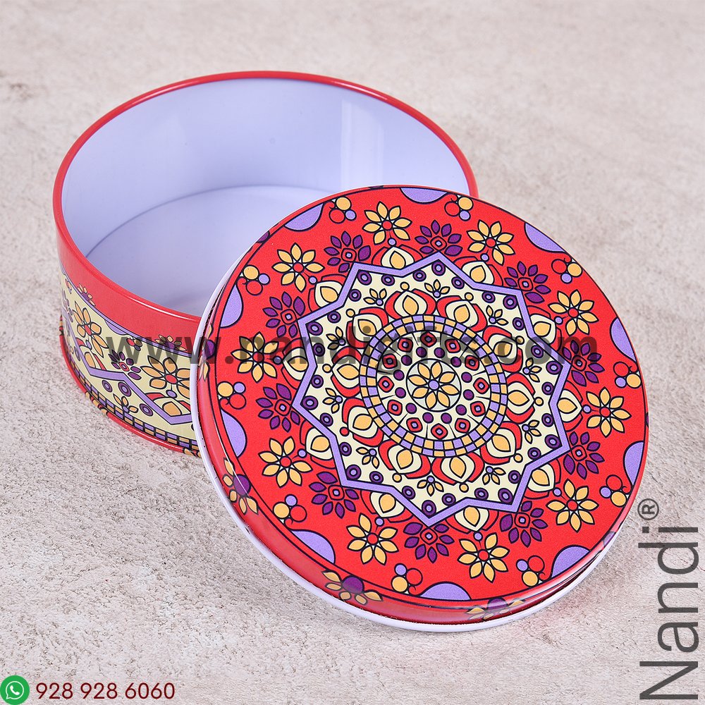 Decorative Tin Boxes Round Assorted 12 pc Pack – Nandi Gifts